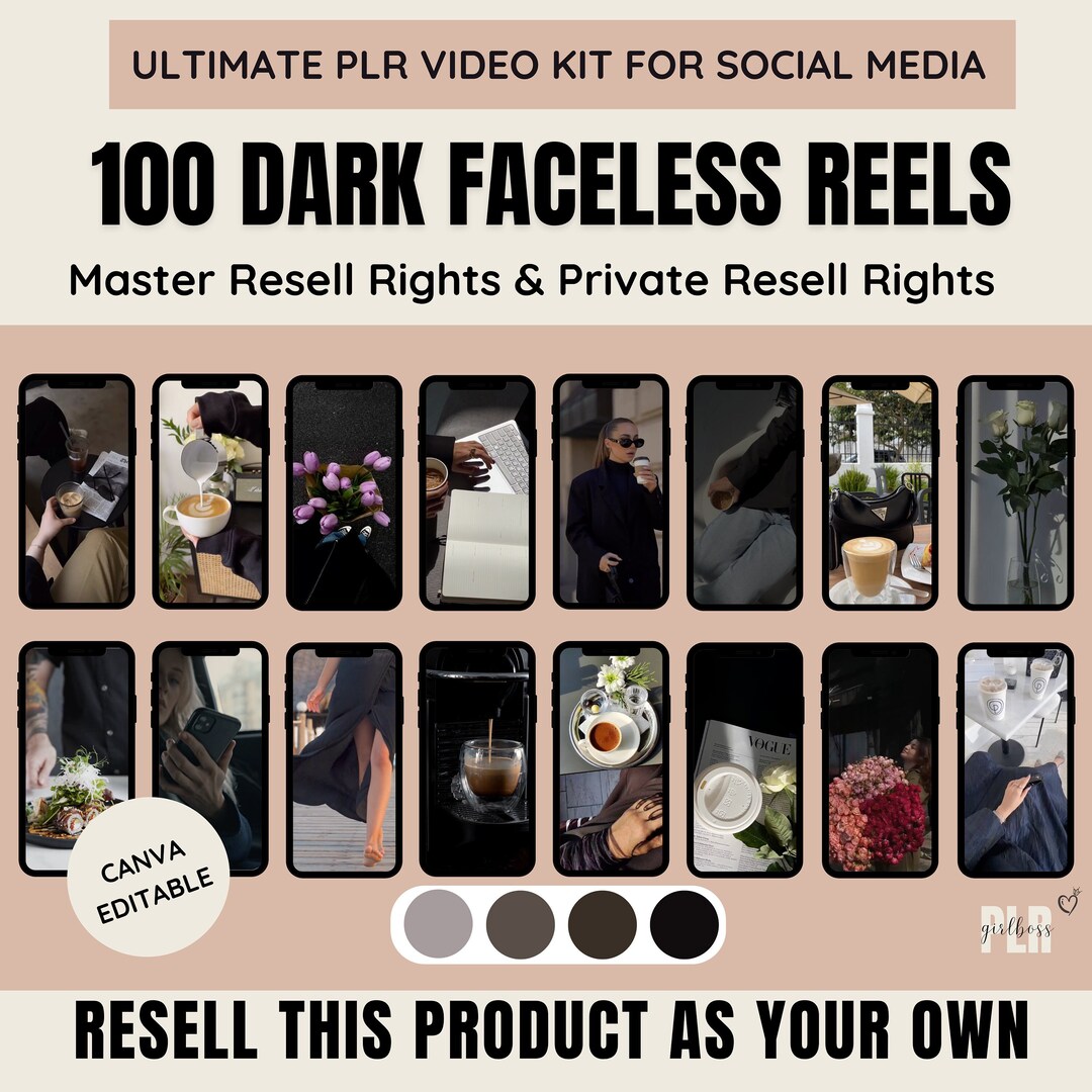 100 Dark Aesthetic Faceless Videos | Master Resell Rights | Instagram ...