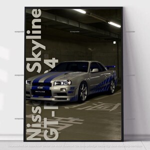Nissan Skyline GTR R34 Poster - Etsy