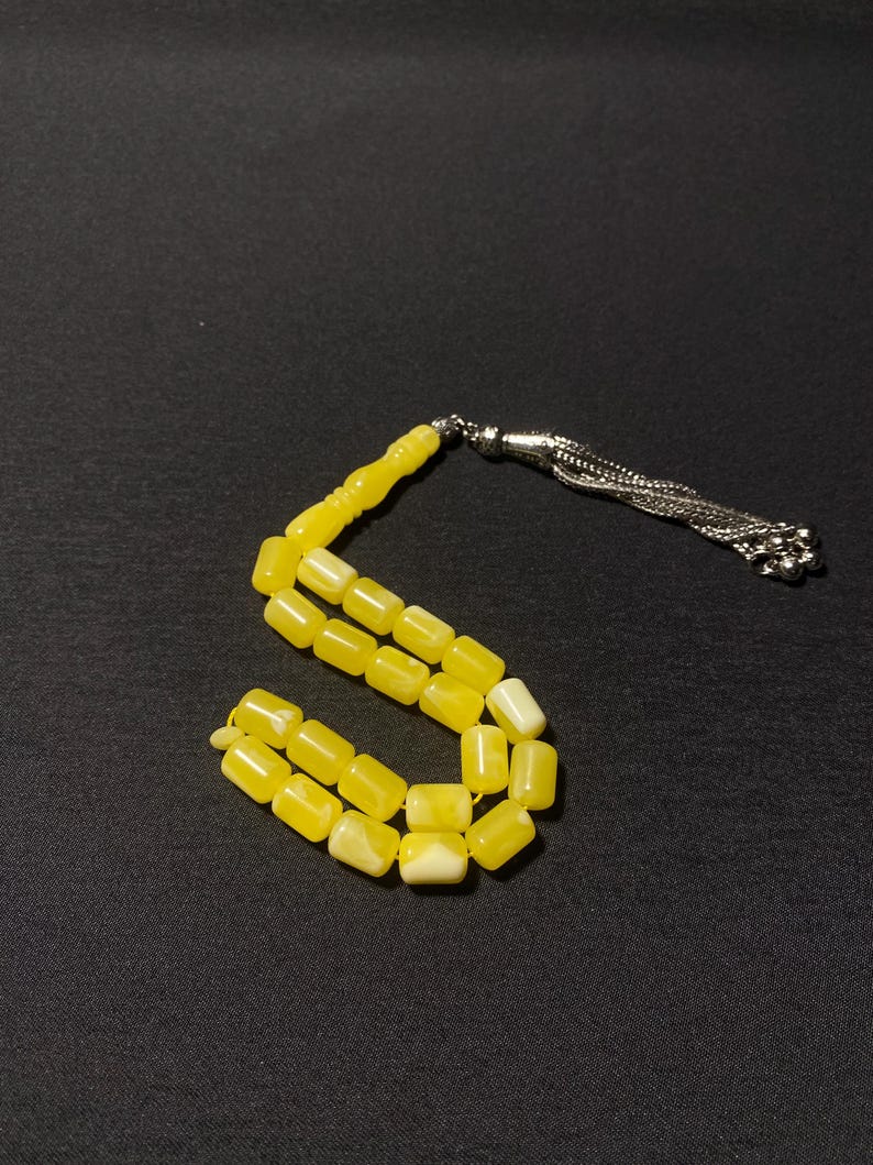 Beirut Drop Amber Rosary Set: 33-bead, 21-bead, and 11-piece Zaza Prayer Beads for Collectors ...