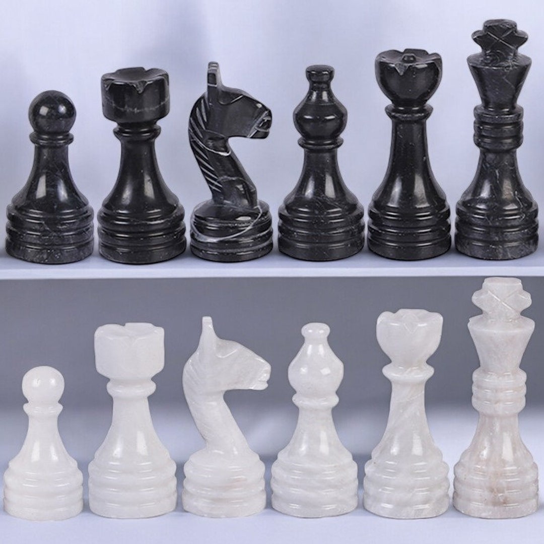 Marble Chess Pieces , Modern Marble Chess Set Pieces Only, Chess Pieces ...