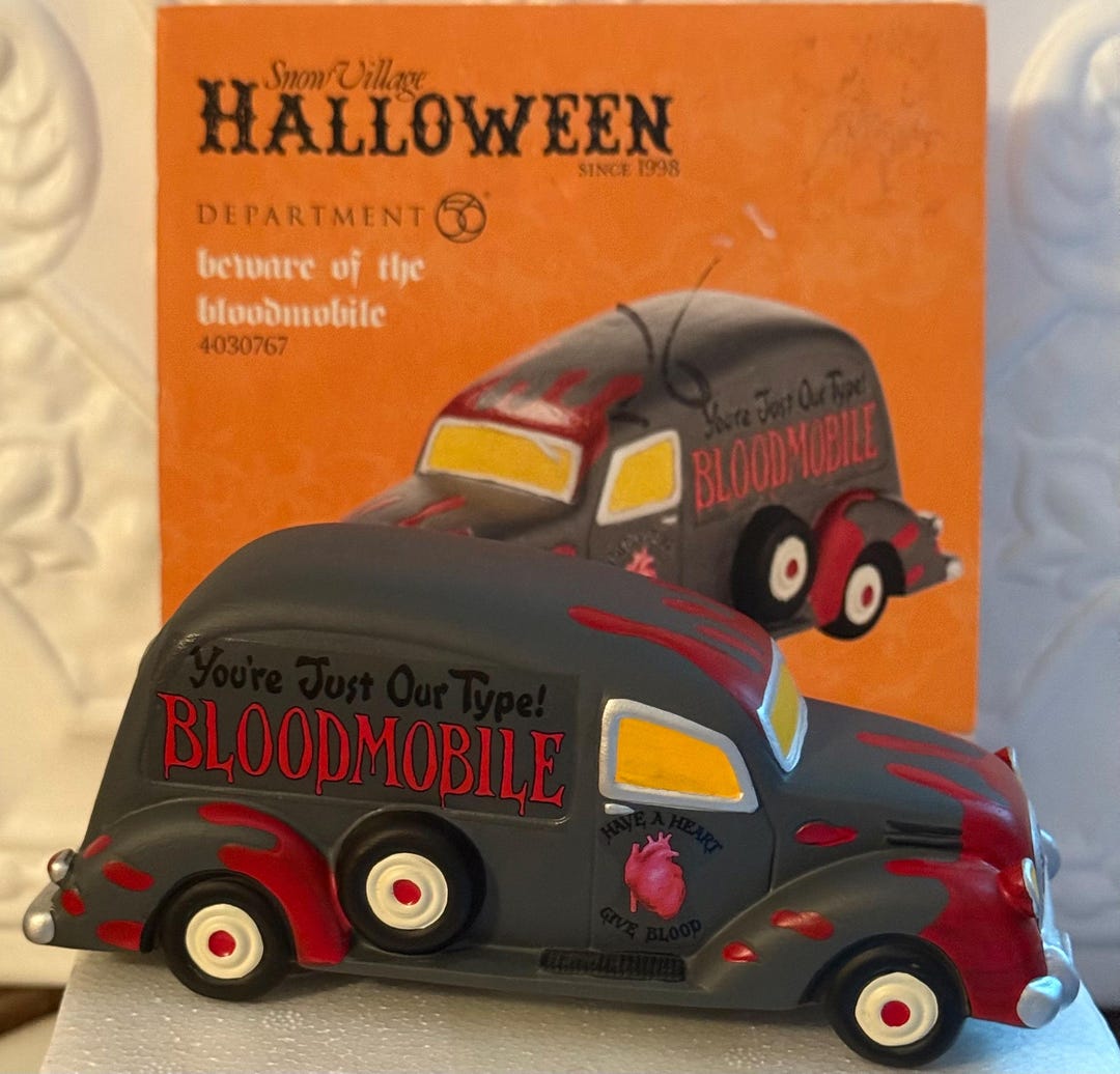 Vintage Halloween Department 56 Bloodmobile Dracula Vampire Spooky Home ...