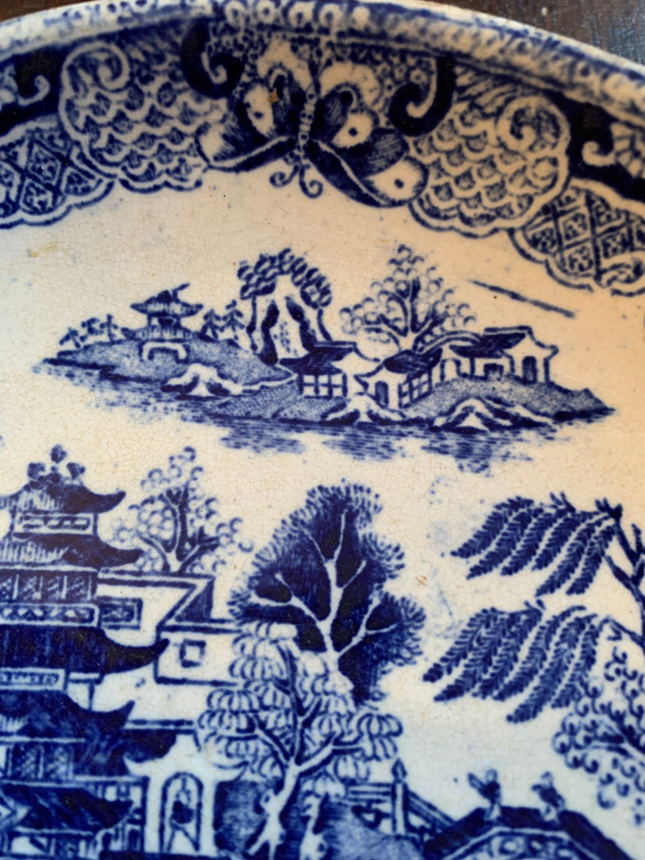 Antique Blue Chinoiserie Transferware 6 Plate - Etsy