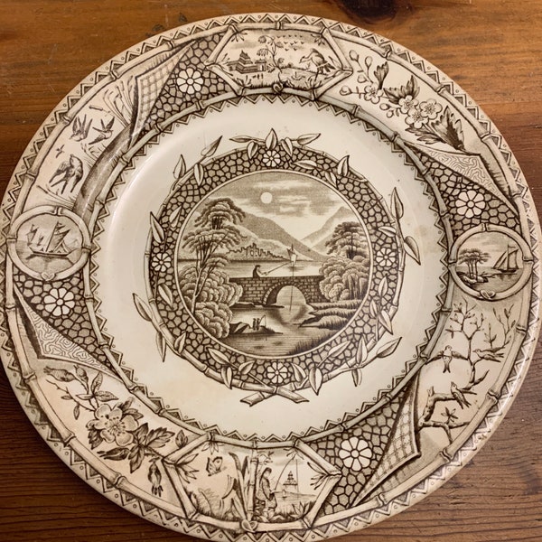 Brown Transferware - Etsy