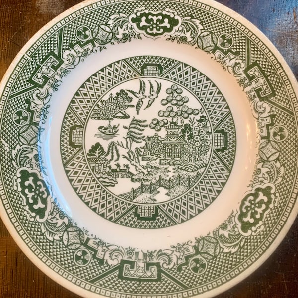 Green Willow Plate - Etsy