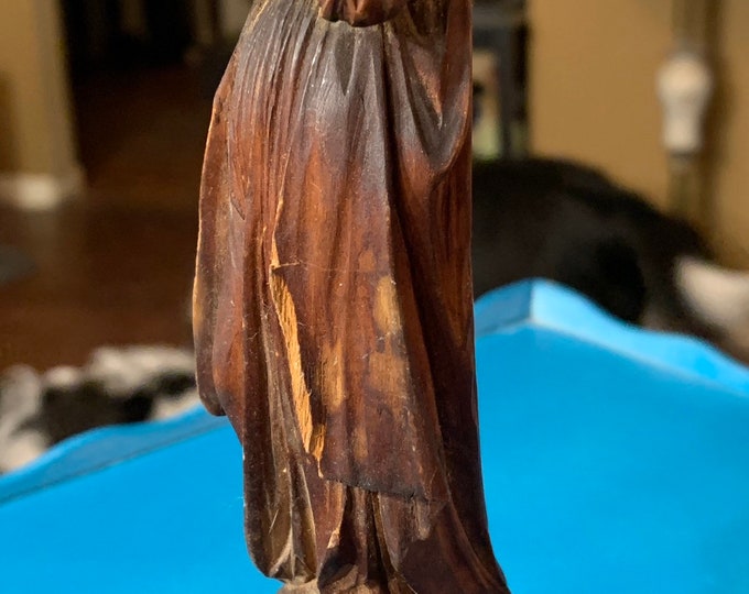 Antique Carved Wood Saint Statue Late 1880s - Etsy