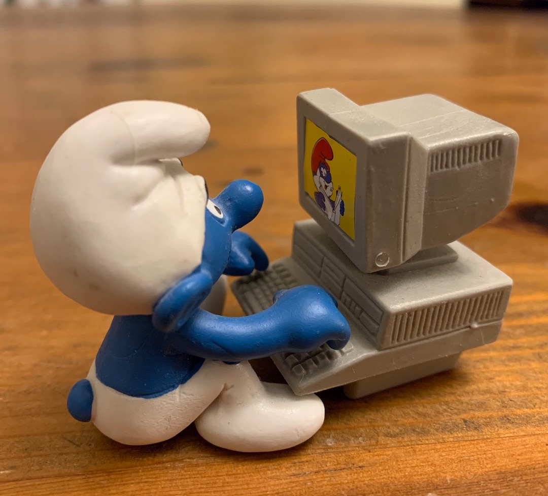1994 Computer Smurf Schleich Germany - Etsy
