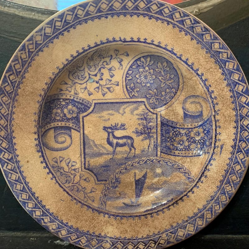 Antique Blue Plates - Etsy