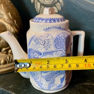 Antique English Ironstone Tea Pot Blue Transferware Victorian Child's ...