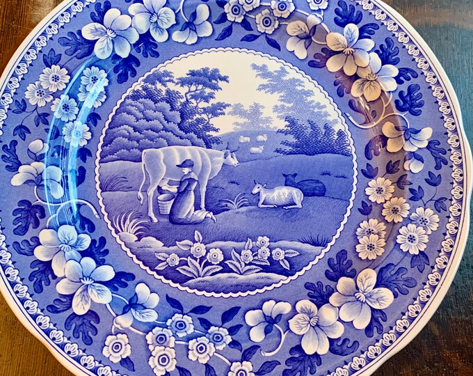 Signed Spode Blue Room Milkmaid Dinner Plate Signed by Spode Head ...