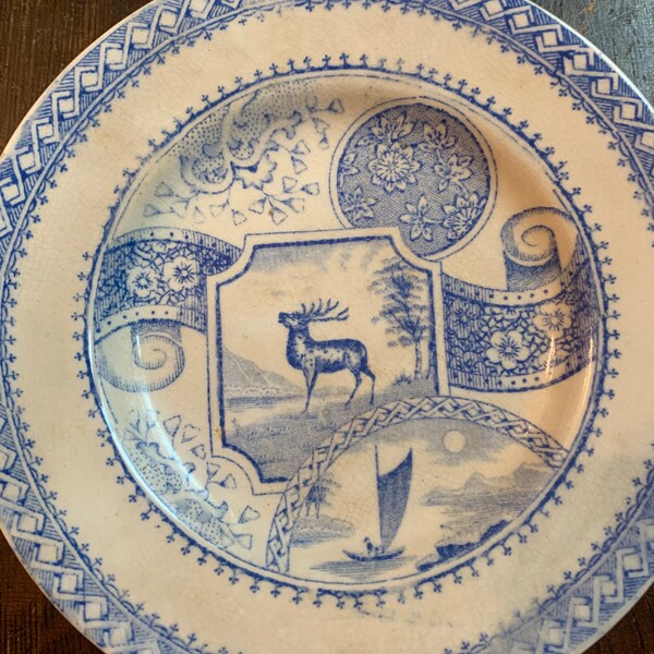 Antique Blue Plates - Etsy