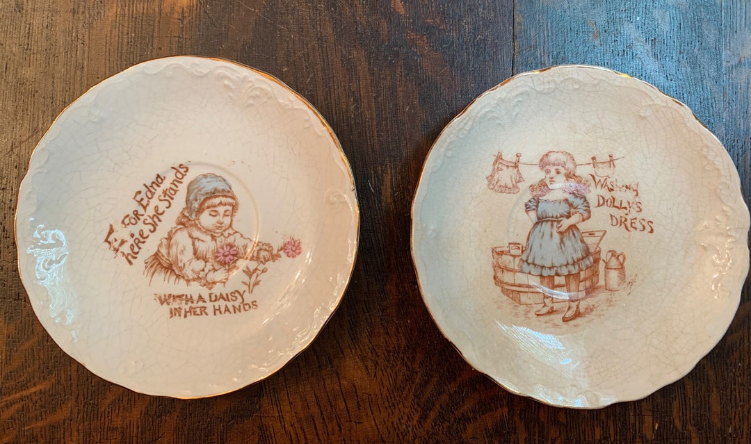 2 Antique Nursery Rhyme Plates - Etsy