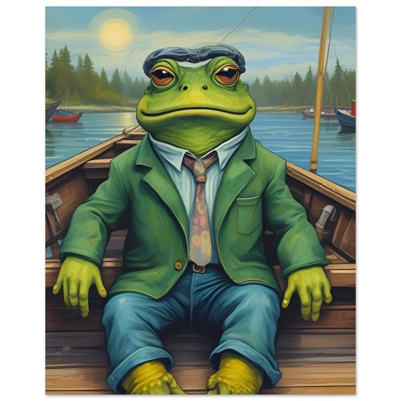 Frogman in a Boat Classic Semi-glossy Paper Poster 20x25 Cm / 8x10 - Etsy