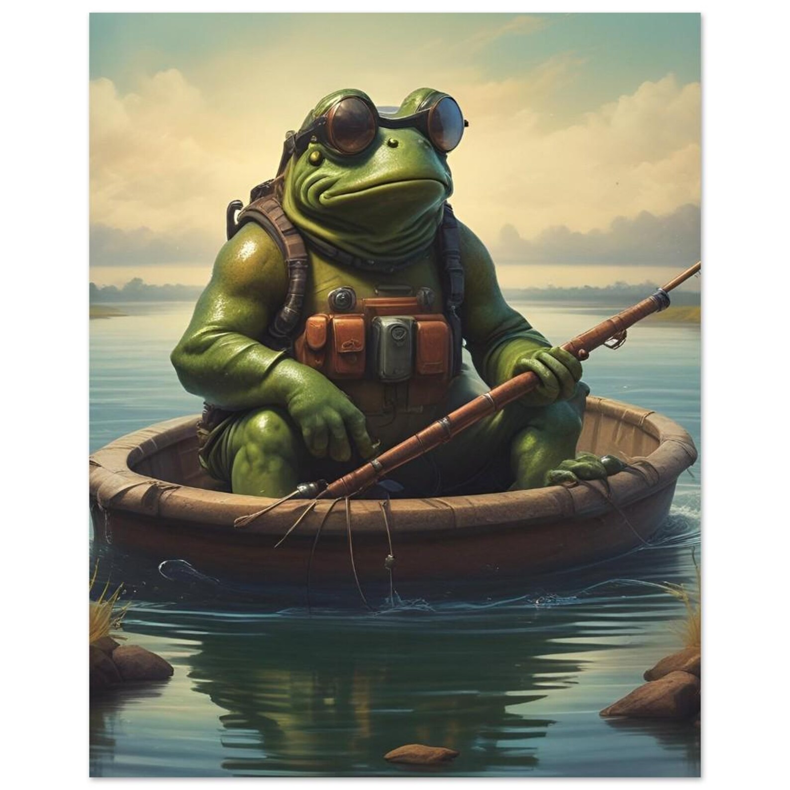 Frogman Fisherman Classic Semi-glossy Paper Poster 20x25 Cm / 8x10 - Etsy
