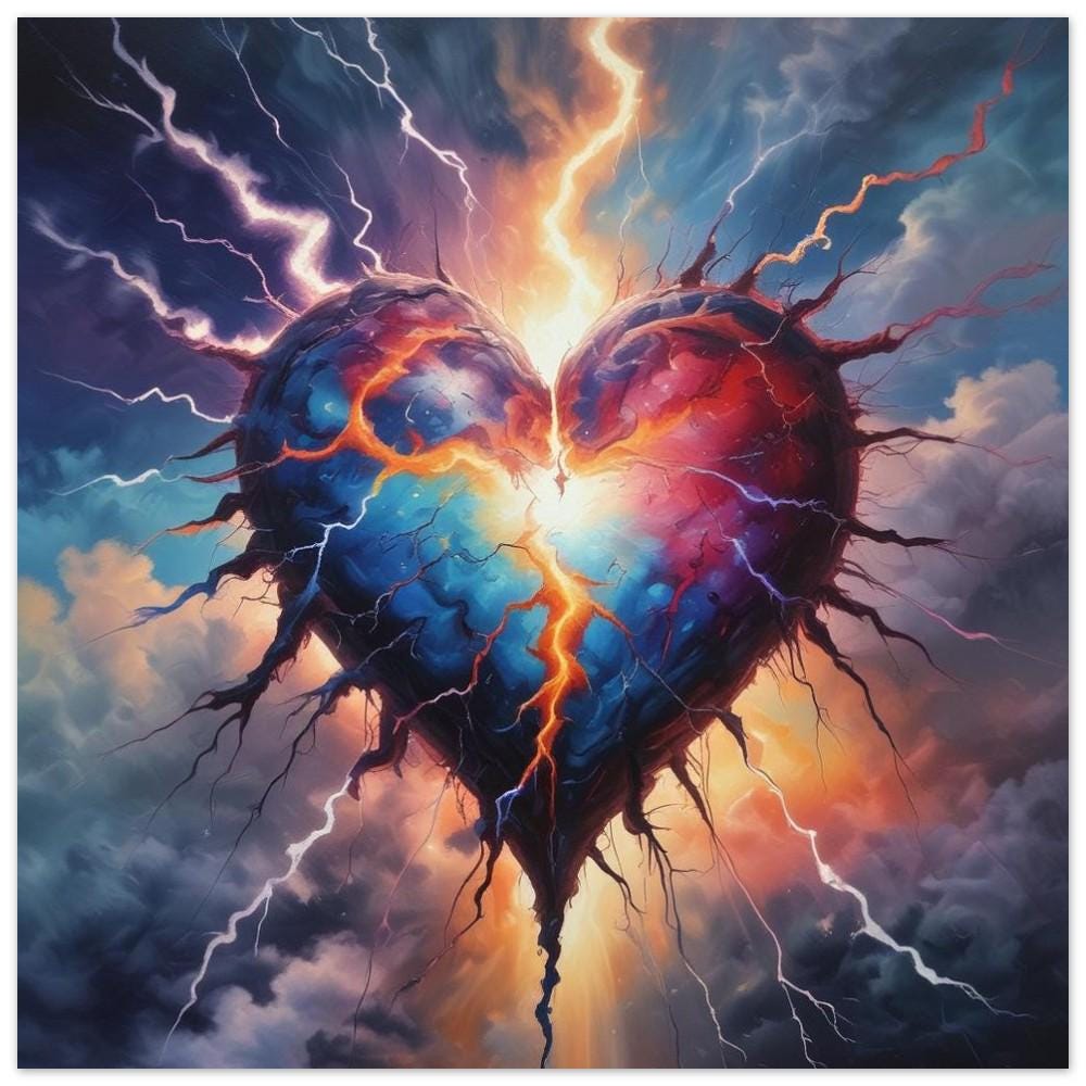 Lightning Heart Premium Semi-glossy Paper Poster 40x40 Cm / 16x16 - Etsy