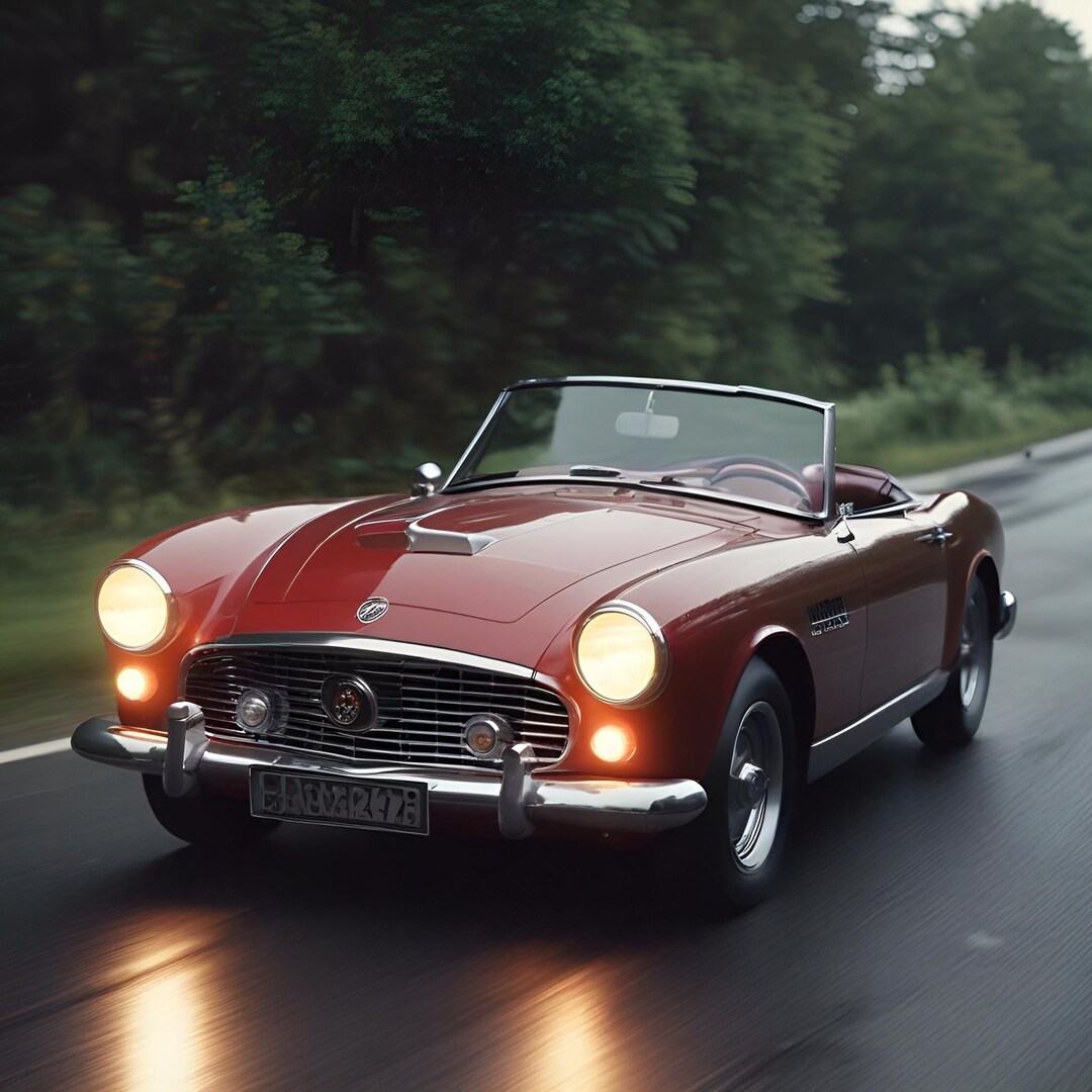 Little Red Convertible - Etsy