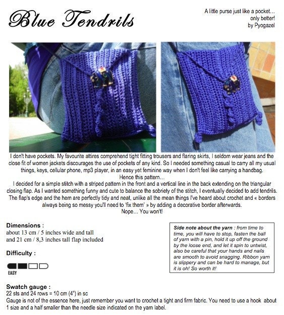 Blue Tendrils a Purse Crochet Pattern - Etsy