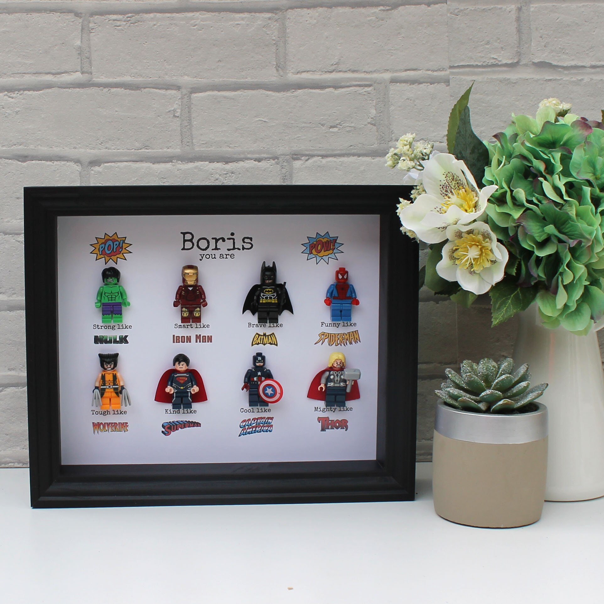 Personalised 8 Figure Superhero Frame, Gifts for Dad, Gifts for Him ...