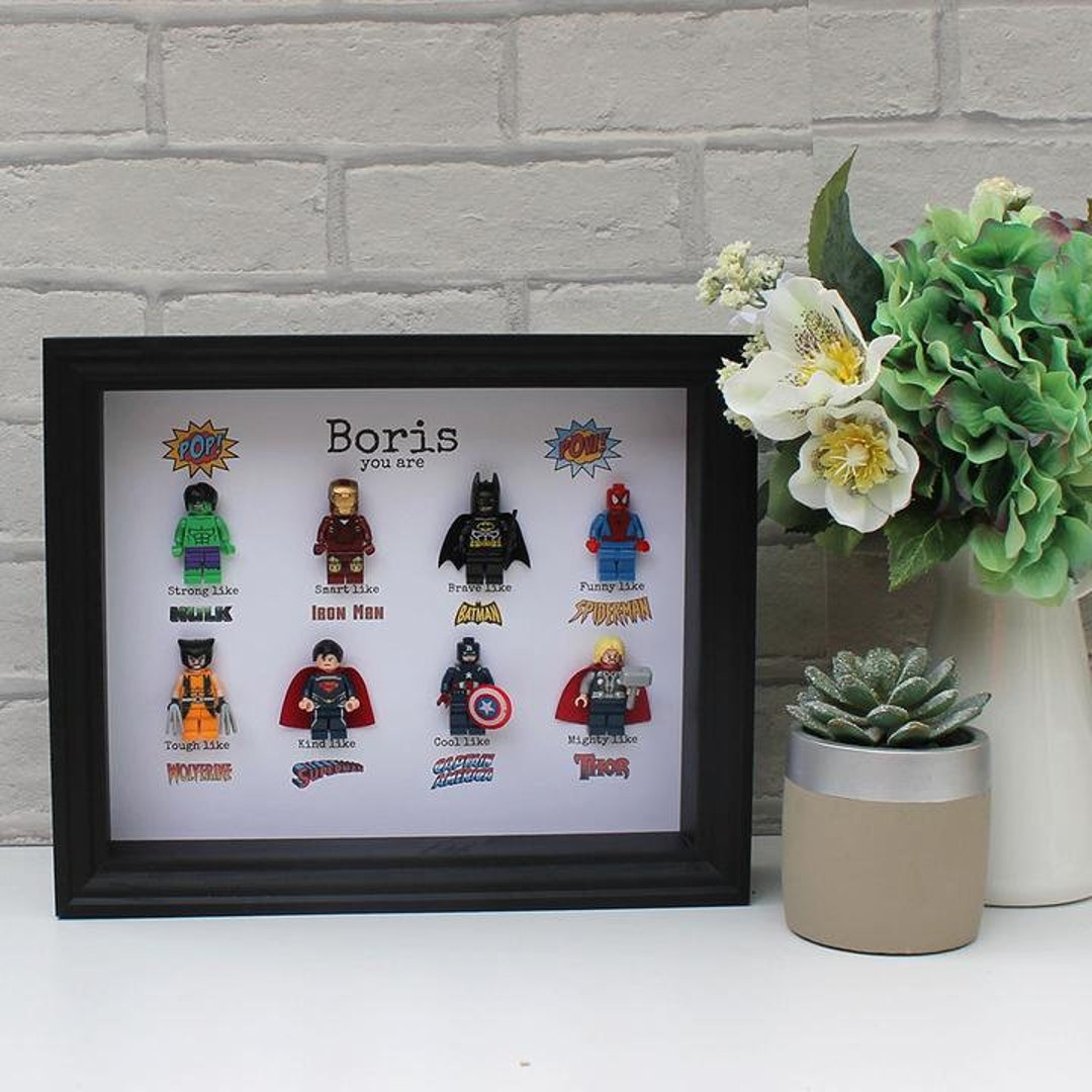 Personalised 8 Figure Superhero Frame, Gifts for Dad, Gifts for Him ...