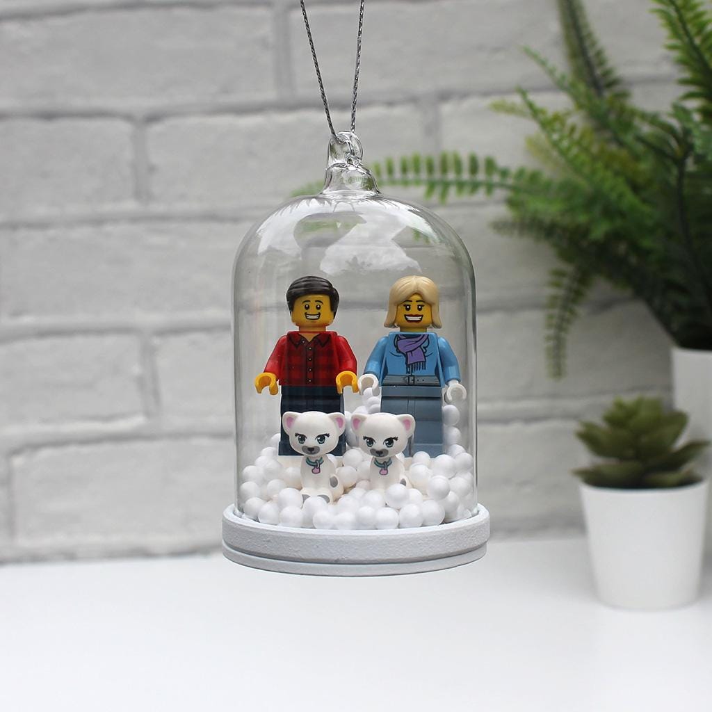 Personalized LEGO® Christmas Bauble, Family Minifigure Decoration - Etsy UK