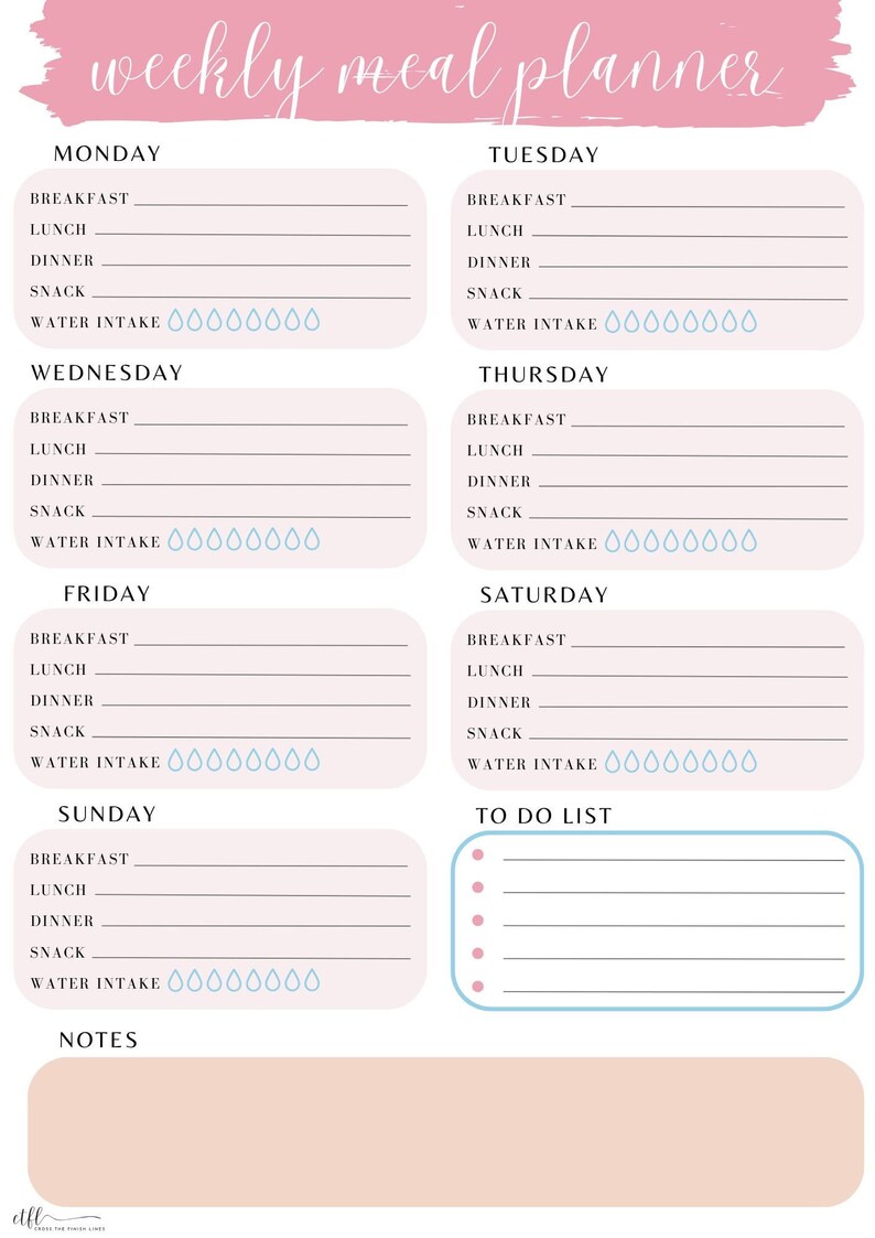 Weekly Meal Planner - Etsy