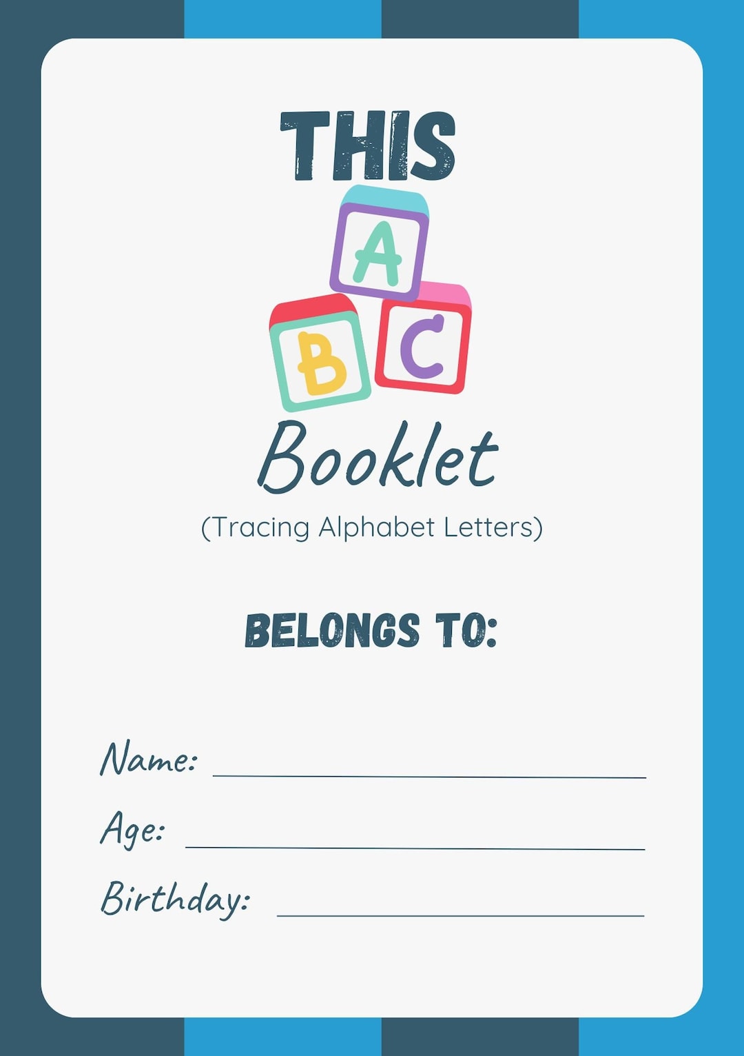 My ABC Booklet Alphabet Tracing Workbook - Etsy