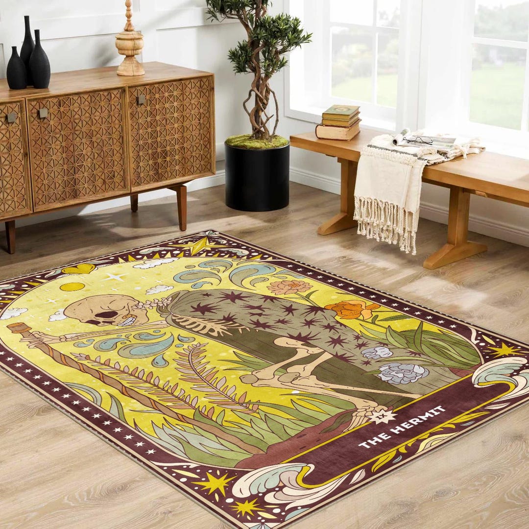 The Hermit Tarot Card Area Rug, Major Arcana, Magician Rug, Rugs for ...