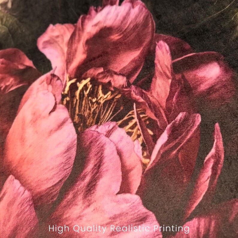 Dark and Moody Peony Flower Seamless Pattern Area Rug, Nursery Rug ...