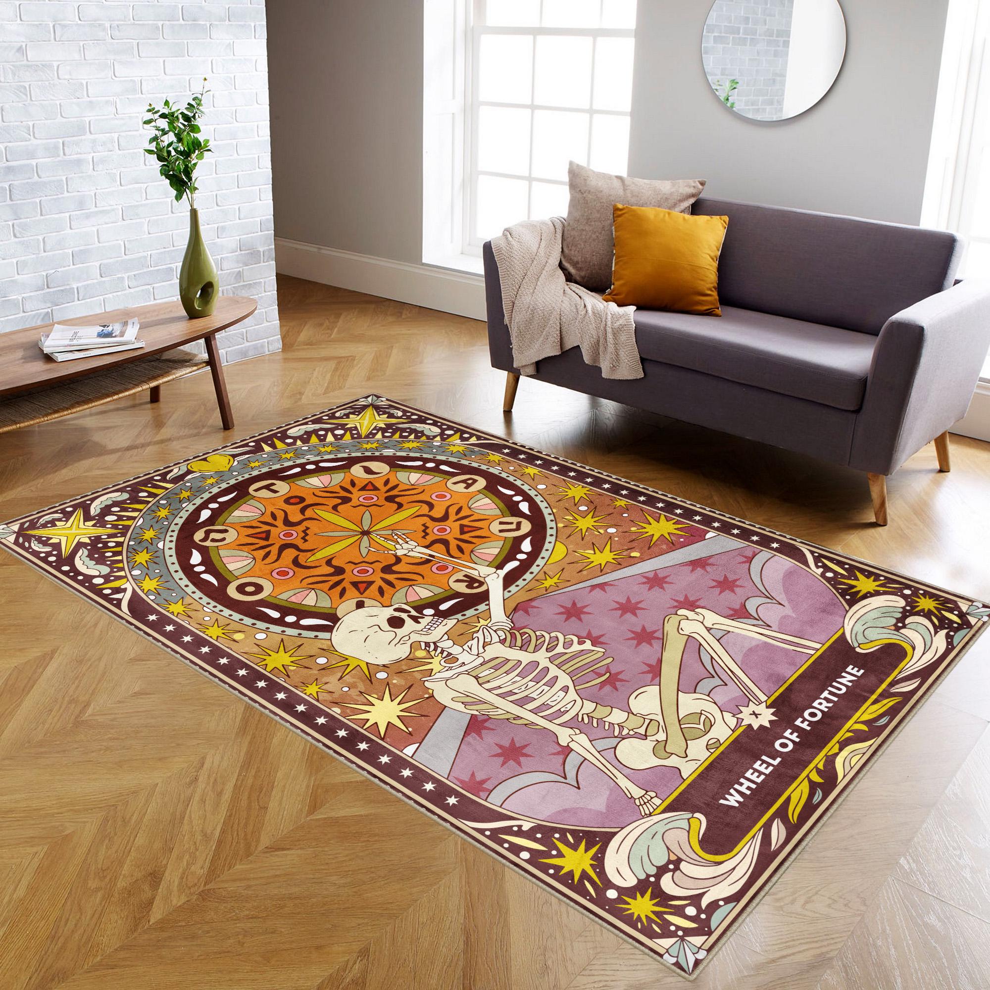 Wheel of Fortune Tarot Card Area Rug, Major Arcana, Tarot Art Rug ...