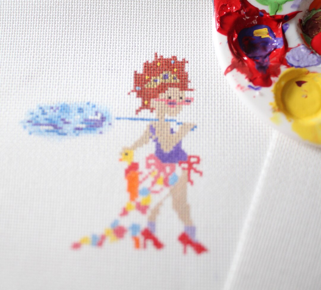 Girl Needlepoint Stitch File - Etsy