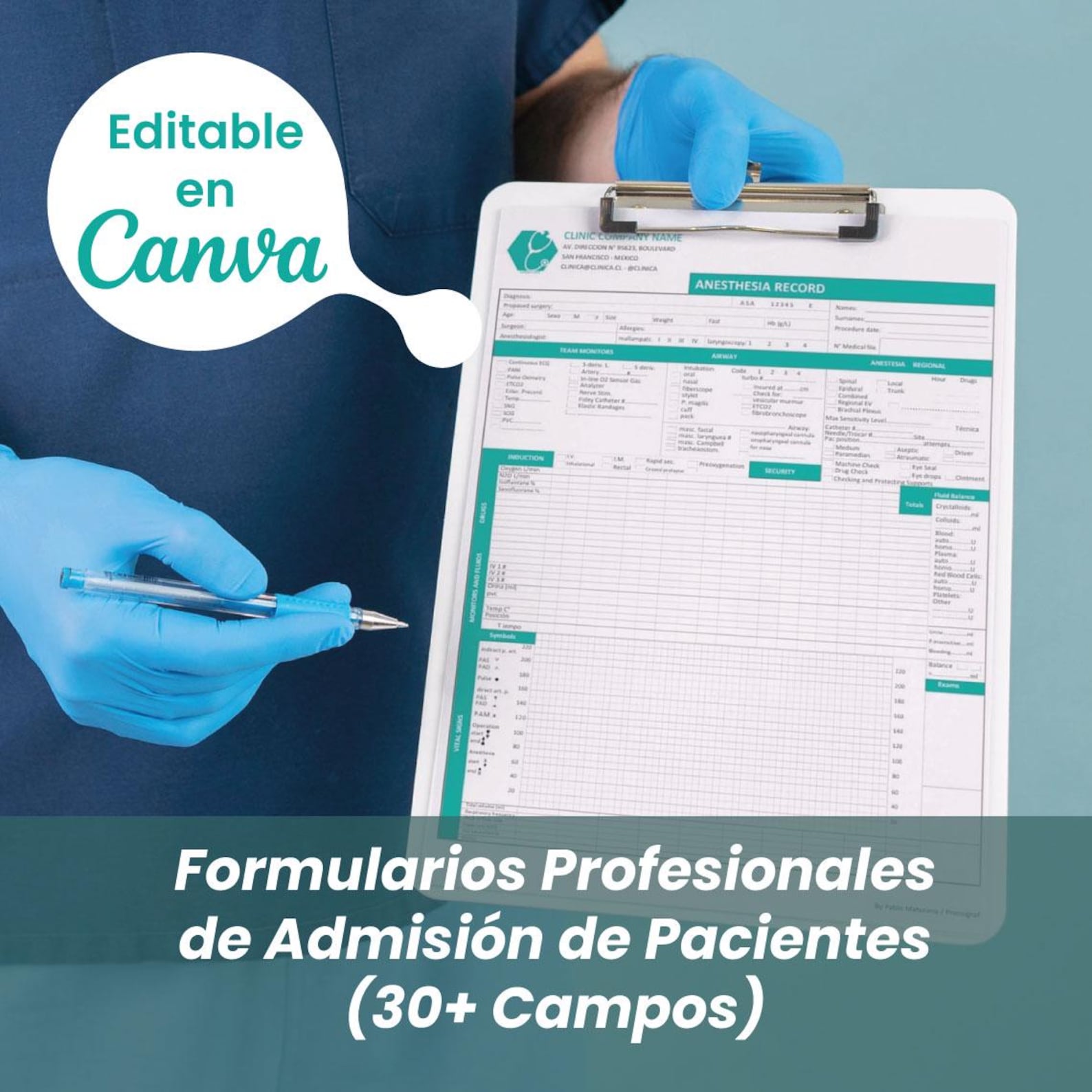 Anesthesia Record Template, Veterinary Anesthesia Log, Surgery ...