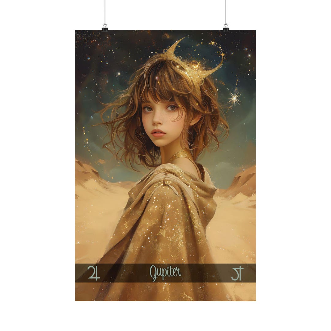 Jupiter Zodiac Poster With Title Border Print Zodiac Series Art Print ...