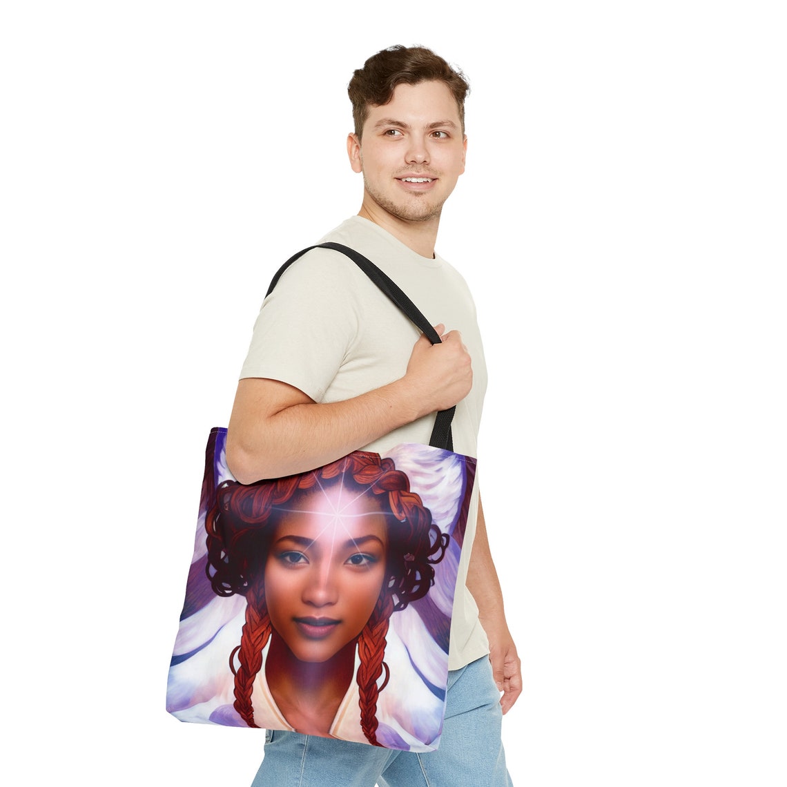 Lecabel Tote Bag - Large Medium Small - Art Bag - Guardian Angel Double ...