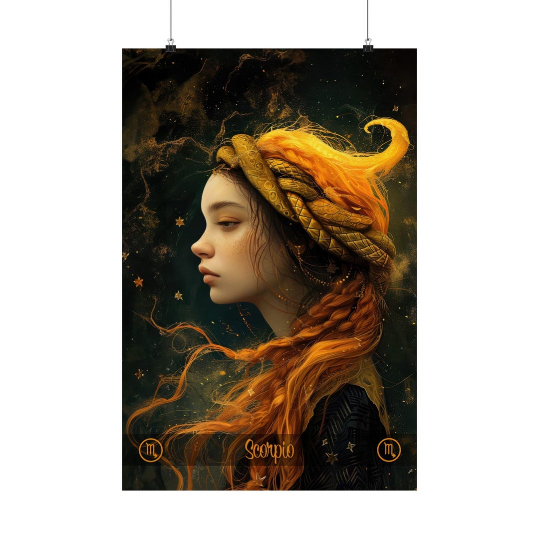 Scorpio Zodiac Poster With Title Border Print Zodiac Series Art Print ...
