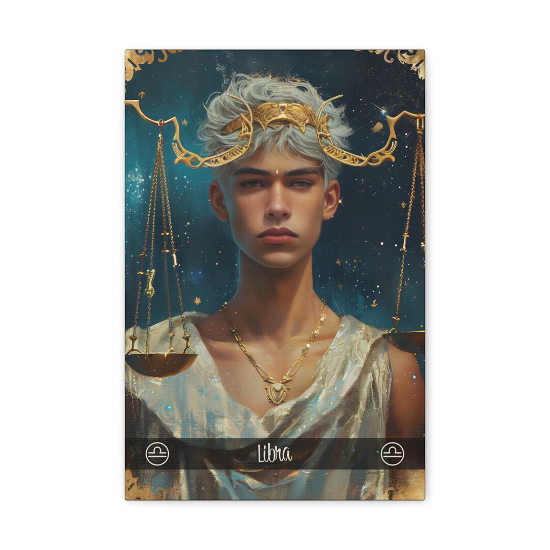 Libra Zodiac Canvas With Border and Title - Gallery Wrapped Canvas ...