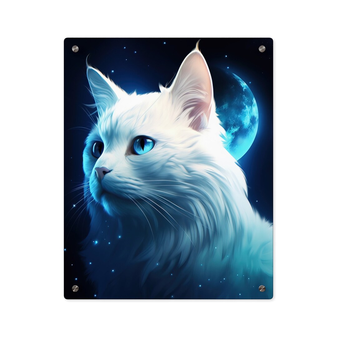 Cosmic Animal 'cat' Acrylic Wall Art Panel - Ready to Hang Acrylic ...