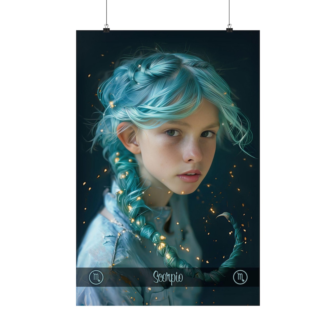 Scorpio Zodiac Poster With Title Border Print Zodiac Series Art Print ...