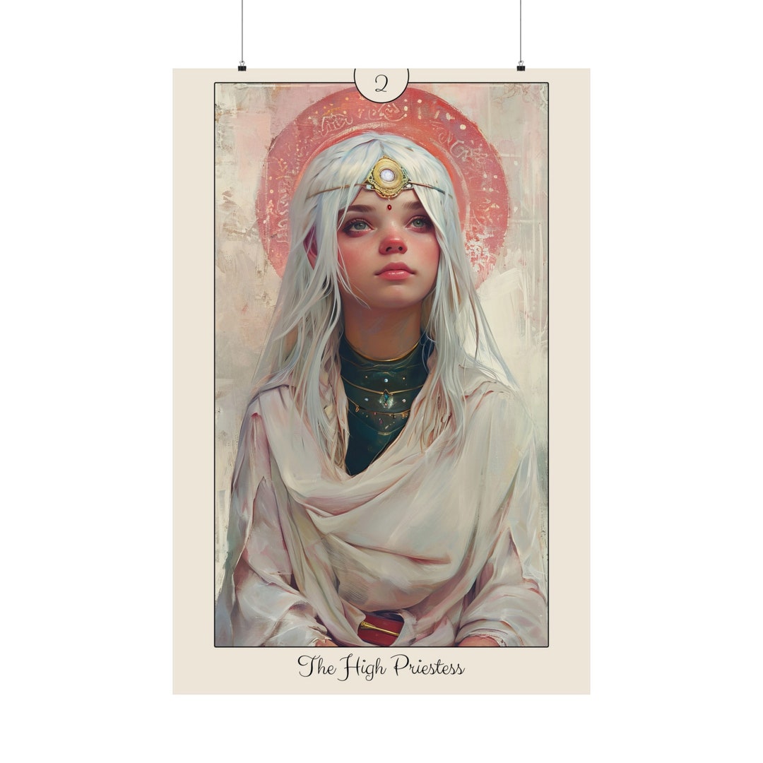 Tarot 'the High Priestess' With Tarot Border - Poster Print - Tarot ...
