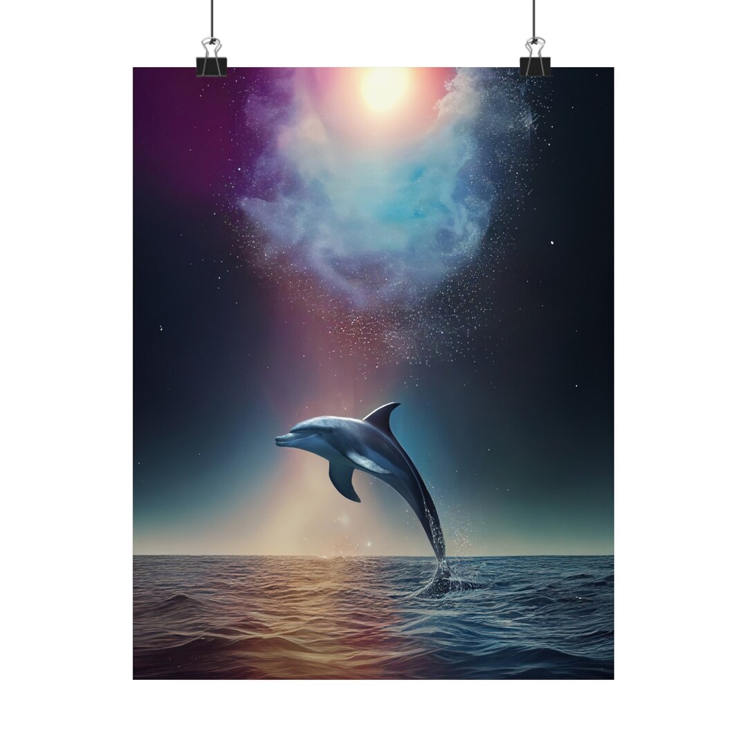 Cosmic Animal 'dolphin' Poster Print - Oracle Card Series Art Print ...