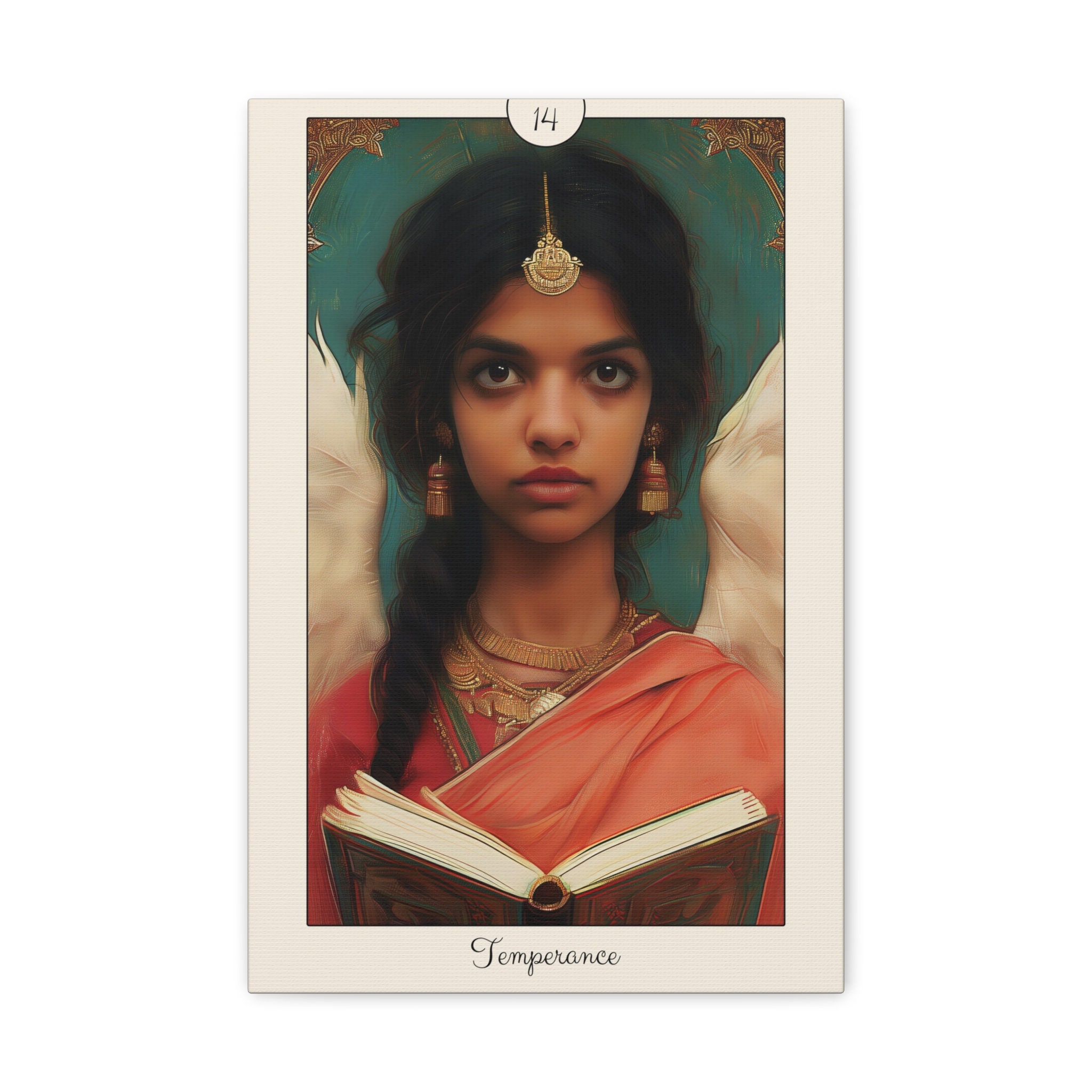 Tarot 'temperance' With Border and Title - Gallery Wrapped Canvas Print ...