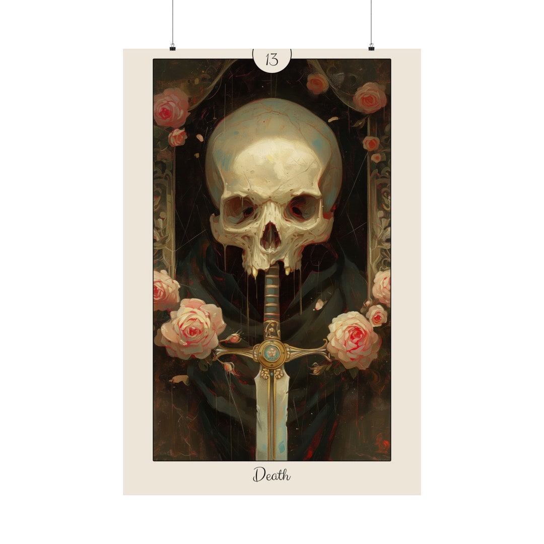 Tarot 'death' With Tarot Border - Poster Print - Tarot Card Series Art ...