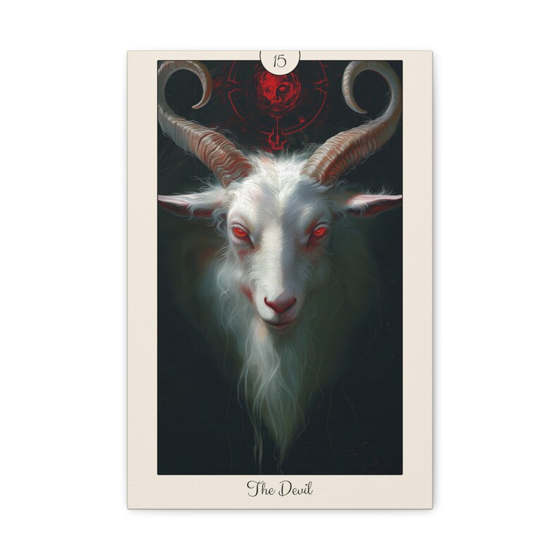 Tarot 'the Devil' With Border and Title - Gallery Wrapped Canvas Print ...