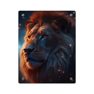 Cosmic Animal 'lion' Acrylic Wall Art Panel - Ready to Hang Acrylic ...