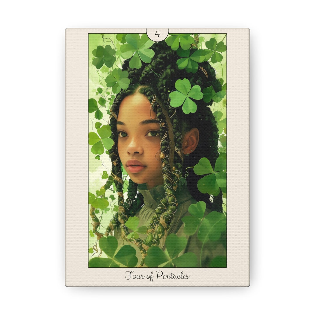 Tarot 'four of Pentacles' With Border and Title - Gallery Wrapped ...