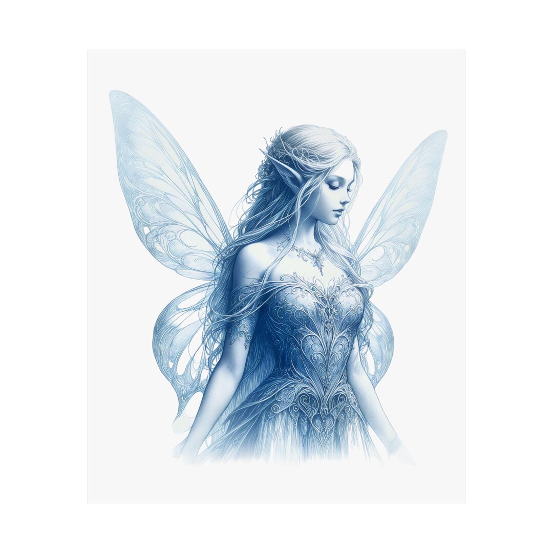 Blue Fairy Art Print of Enchanting Elvish Wall Decor for Kids Rooms ...
