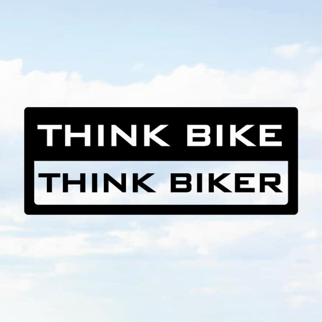 Think Bike Think Biker Sticker Decal for Car Van Window Bumper Caravan ...