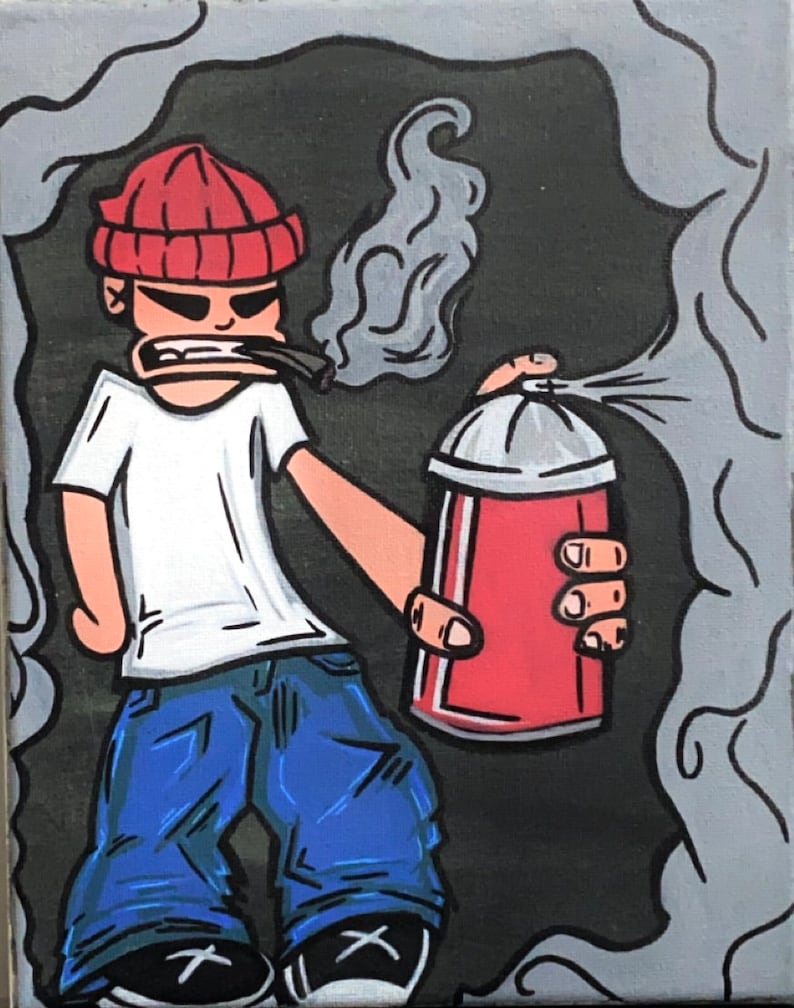 Y2K Graffiti Acrylic Painting - Etsy