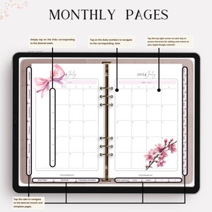 Digital Planner 2024 2025 Mid Year Digital Planner Landscape, Dated ...