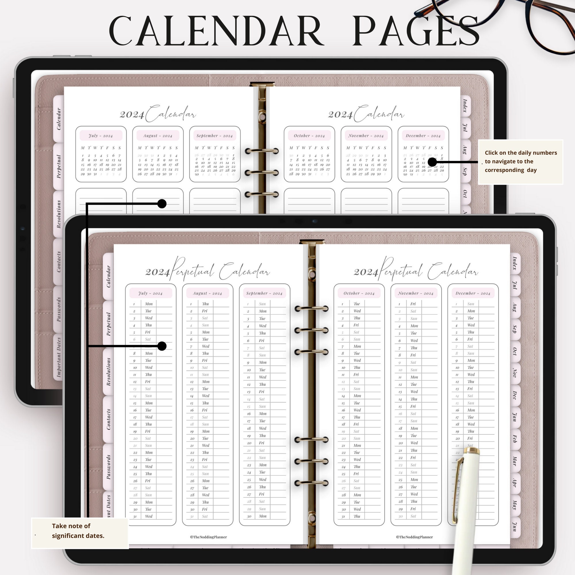 Digital Planner 2024 2025 Mid Year Digital Planner Landscape, Dated ...