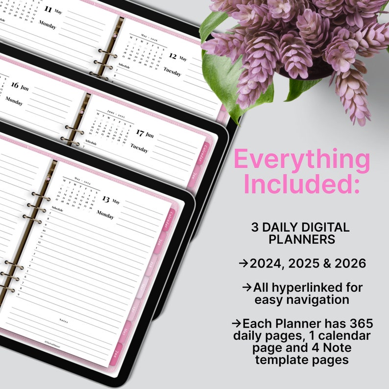 Digital Daily Planner, 2024 Planner, 2025 Planner, 2026 Planner ...