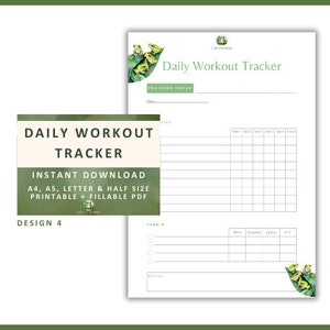 Digital Daily Workout Tracker Exercise Undated Workout Template ...